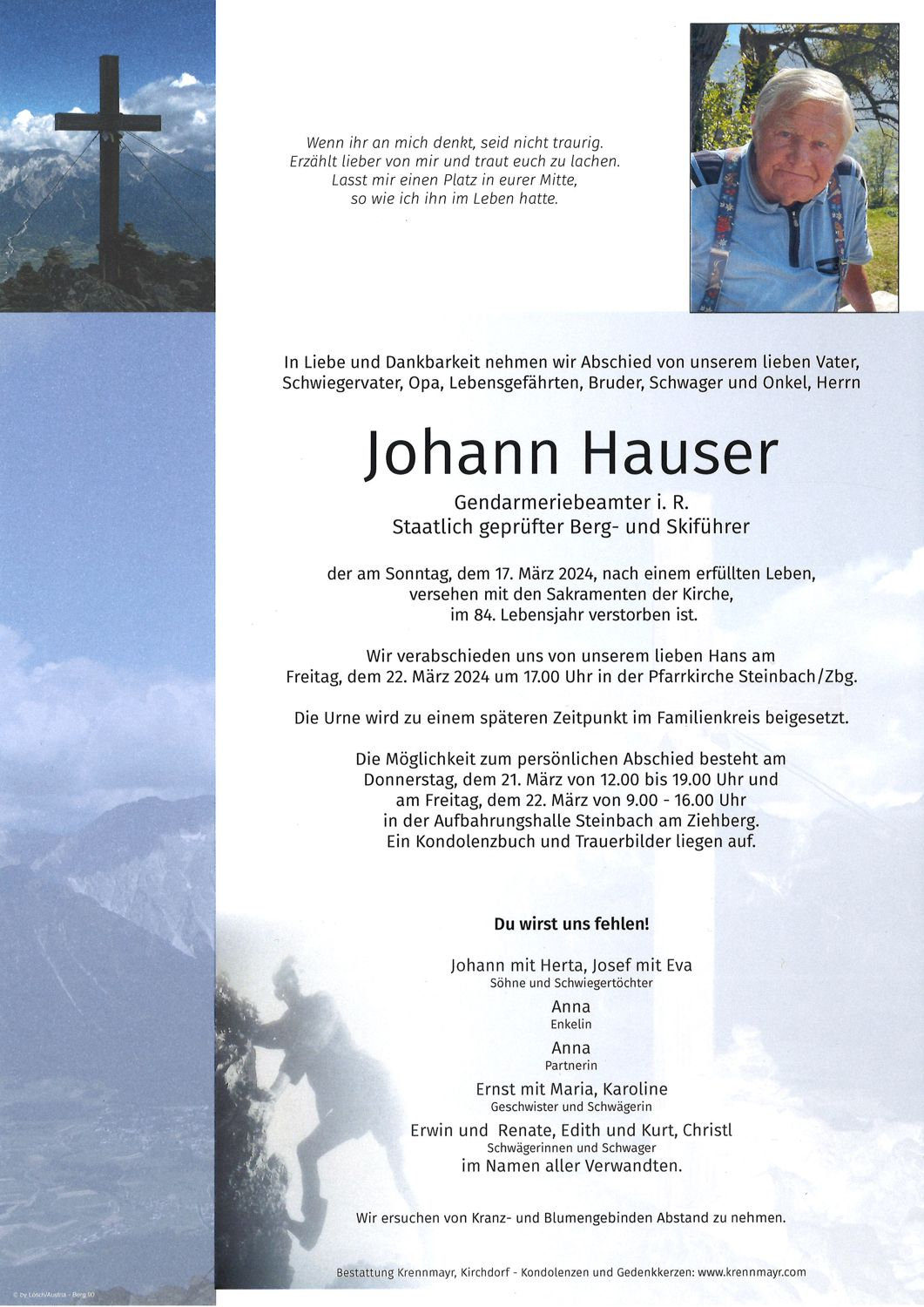 Todesfall Johann Hauser